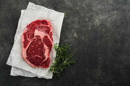 Steak Ribeye Segar Mentah Atau Steak Ribeye Daging Marmer Segar Mentah