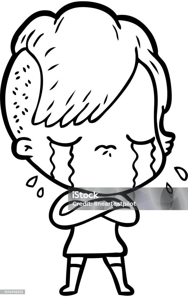 Cartoon Crying Girl Stock Illustration Download Image Now Adult