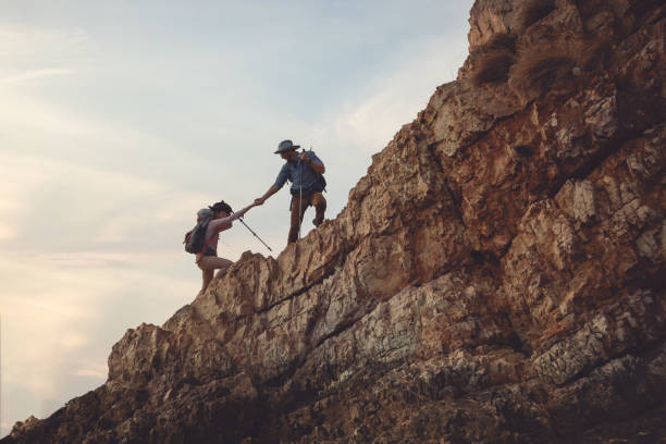 Free Stock Photo of Man Climbing Up Mountain | Download Free Images and ...