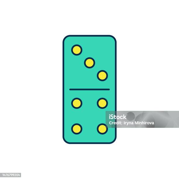 Contour Rempli Icône Domino Isolée Sur Fond Blanc Vecteur Vecteurs