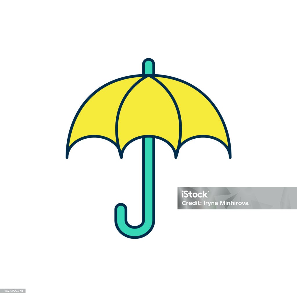 Contour Rempli Icône Parapluie Isolée Sur Fond Blanc Concept Dassurance
