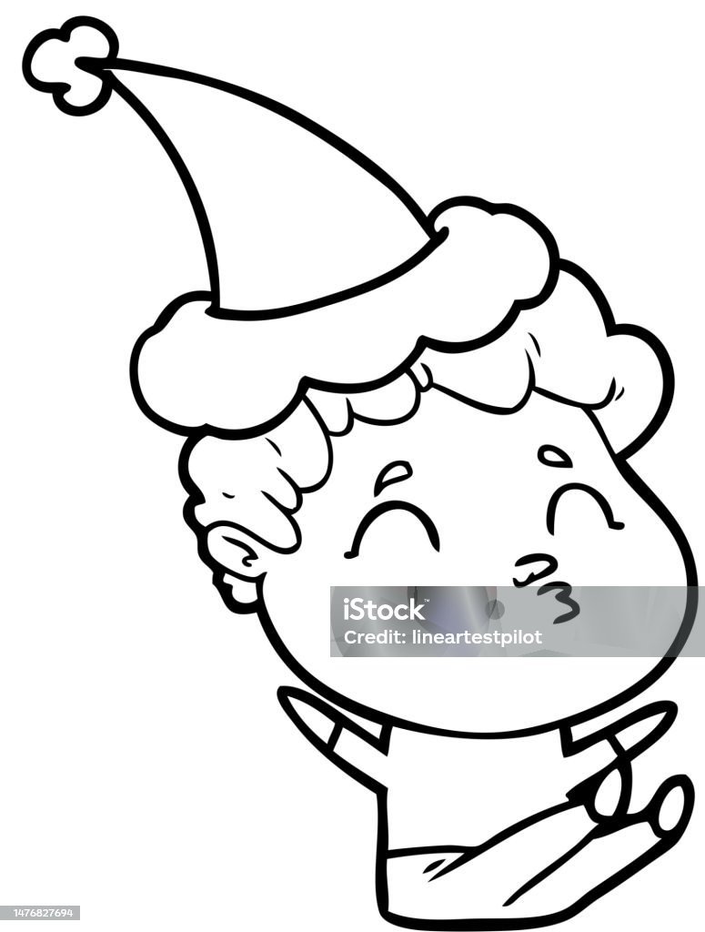 Dessin Au Trait Dessiné À La Main Dun Homme Faisant La Moue Portant Un