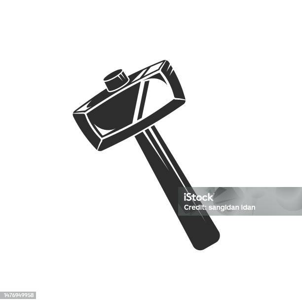 Black Hammer Vector Element Design Template Stock Illustration