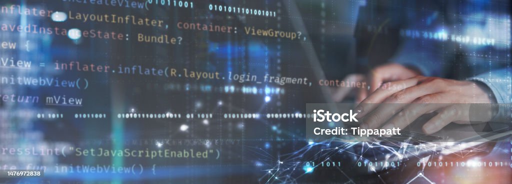 Digital Technology Software Development Concept Coding Programmer Software Engineer Working On