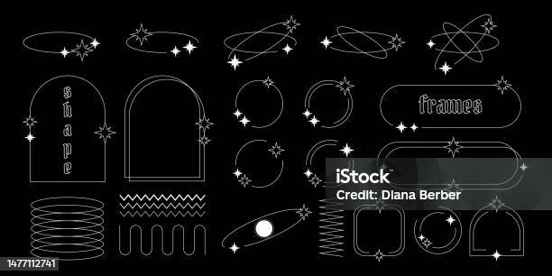 Set Of Y2k Border Line Frames With Stars Labels Stickers Abstract Wavy ... Set Of Y2k Border Line Frames With Stars Labels Stickers Abstract Wavy ...