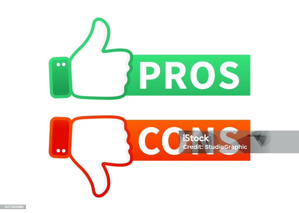 Pros Cons In Flat Style Flat Icon Check Mark Icon With Thumb Up And ... Pros Cons In Flat Style Flat Icon Check Mark Icon With Thumb Up And ...
