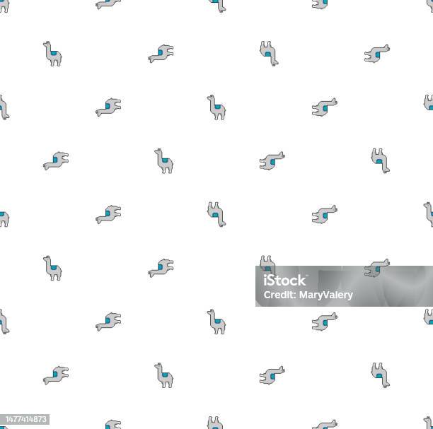 Llama Alpaca Pixel Art Pattern Seamless 8 Bit Background Stock