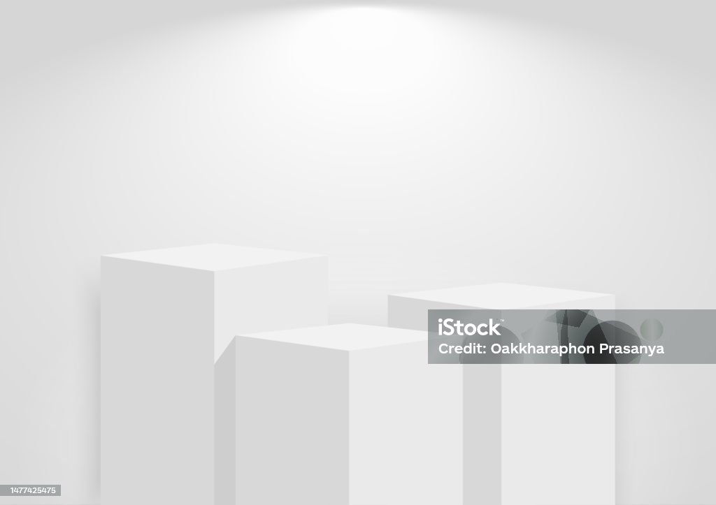Abstract White Empty Podium Pedestal Scene For Product Display Vector ... Abstract White Empty Podium Pedestal Scene For Product Display Vector ...
