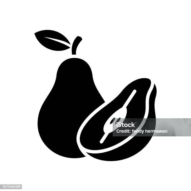 Pear Fruit Icon Vector Design Template Simple And Modern Stock