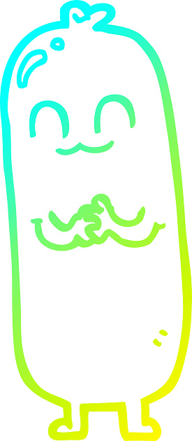 Dessin Au Trait Dégradé Froid Dune Saucisse De Dessin Animé Vecteurs