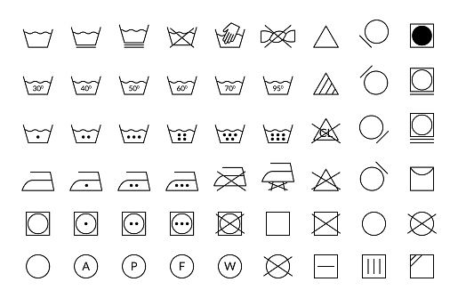 Ilustración de Conjunto De Iconos Vectoriales De Lavandería ... Ilustración de Conjunto De Iconos Vectoriales De Lavandería ...