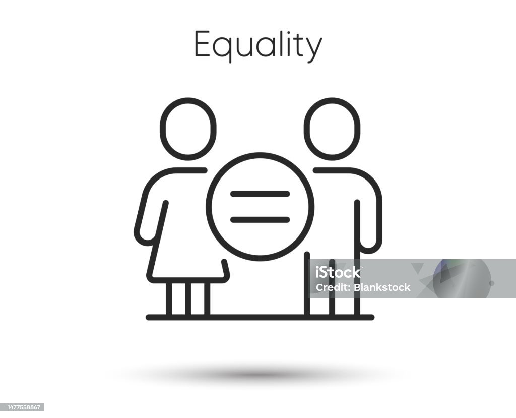 Ethics Line Icon Equal Balance Sign Gender Equality Symbol Vector Stok