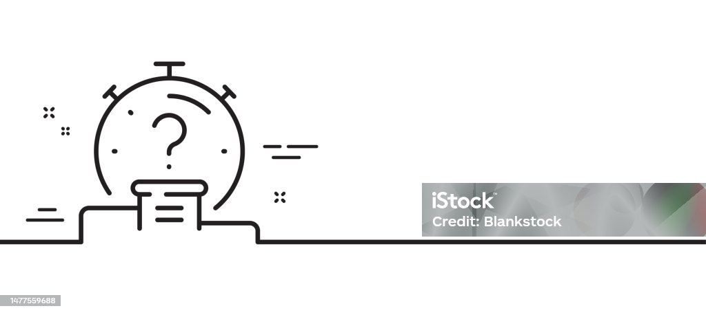 Quiz Line Icon Timer With Question Mark Vector Stock Illustration ... Quiz Line Icon Timer With Question Mark Vector Stock Illustration ...