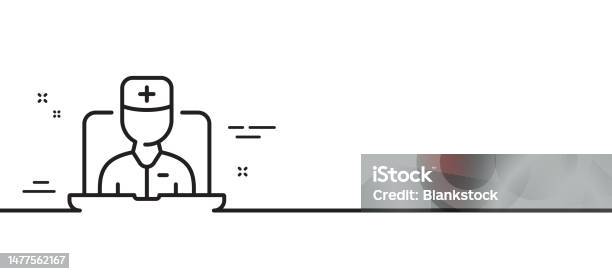 Telemedicine Line Icon Online Doctor Sign Vector Stock Illustration ... Telemedicine Line Icon Online Doctor Sign Vector Stock Illustration ...