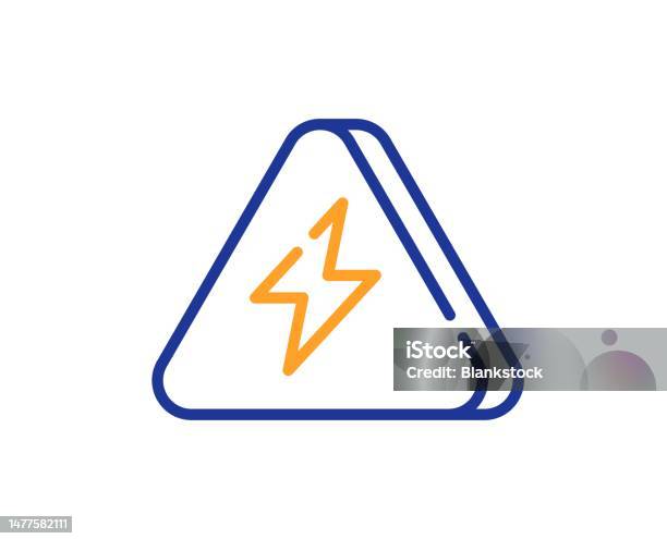 Icône De Ligne Électrique Panneau Dénergie Électrique Flash Vecteur