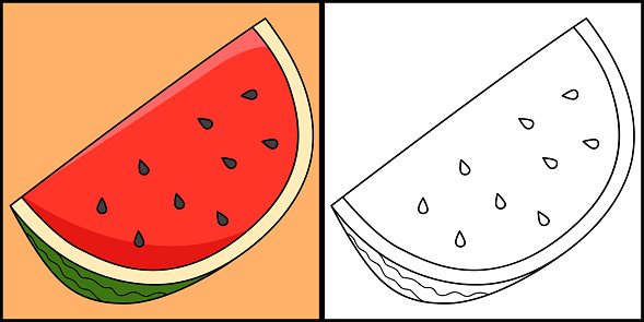 Ilustrasi Halaman Mewarnai Buah Semangka Irisan Ilustrasi Stok - Unduh ... Ilustrasi Halaman Mewarnai Buah Semangka Irisan Ilustrasi Stok - Unduh ...
