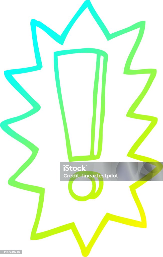 Dessin Au Trait Dégradé Froid Dun Point Dexclamation De Dessin Animé