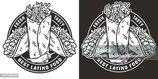 Burrito Avec Viande Et Légumes Pour Logo Ou Emblème Taco Traditionnel