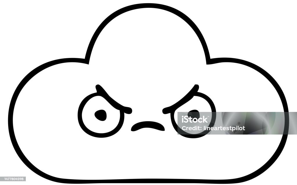 Dessin Au Trait Dun Nuage Dorage Vecteurs Libres De Droits Et Plus D