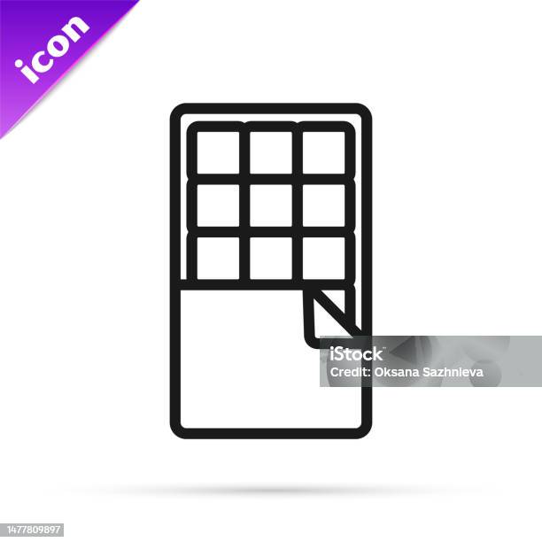 Black Line Chocolate Bar Icon Isolated On White Background Vector Stock ... Black Line Chocolate Bar Icon Isolated On White Background Vector Stock ...