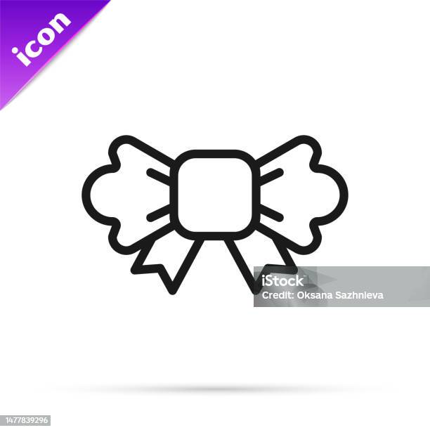 Graphisme Noir De Noeud Papillon Darc Disolement Sur Le Fond Blanc