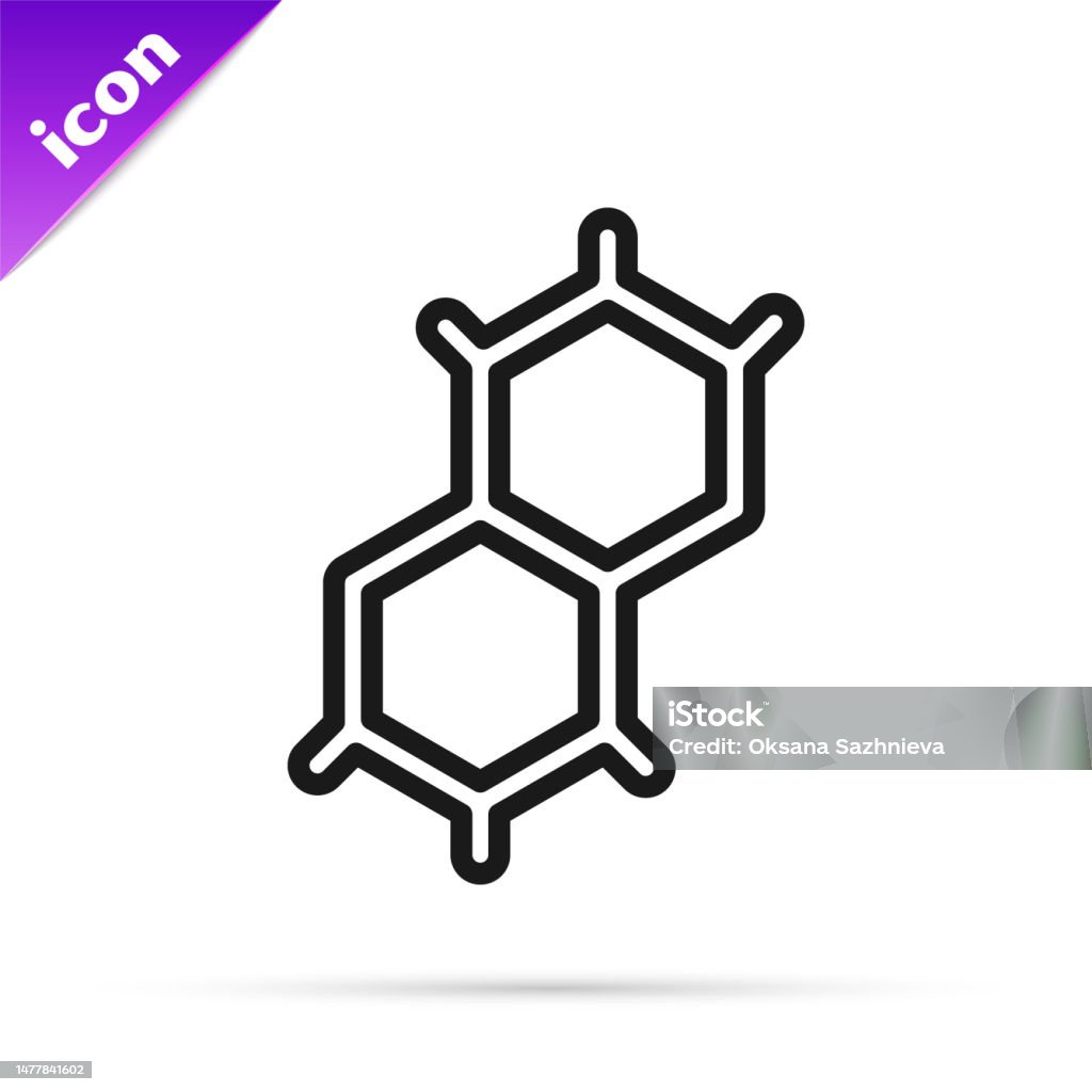 Ilustración De Línea Negra Icono De Fórmula Química Aislado Sobre Fondo