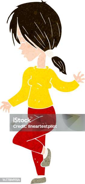 Cartoon Girl Dancing Stock Illustration Download Image Now Adult Art Bizarre Istock
