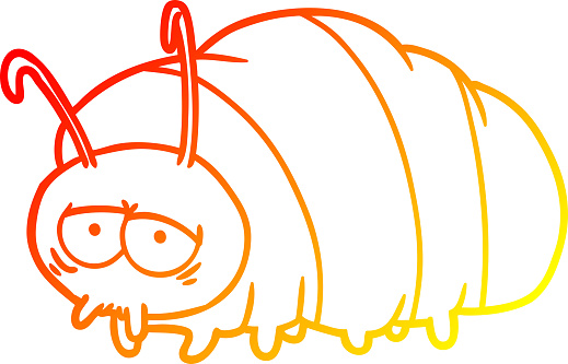 Dessin Au Trait Dégradé Chaud Dun Bug De Dessin Animé Vecteurs Libres