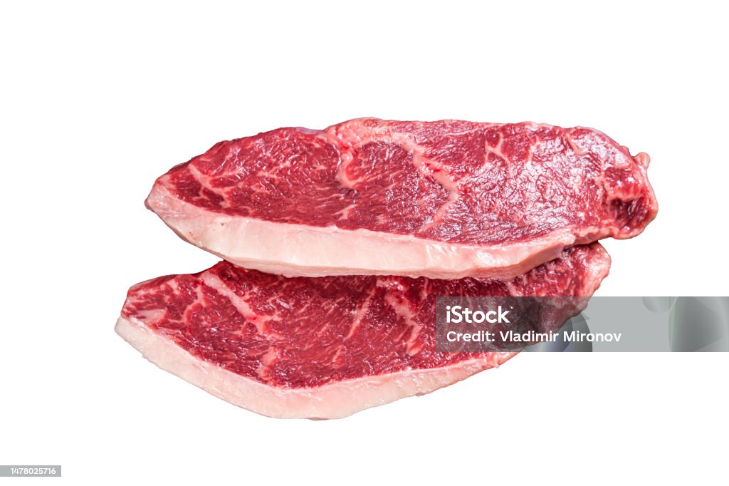 Steak Pantat Mentah Atau Steak Daging Sapi Sirloin Top Cap Di Atas Meja