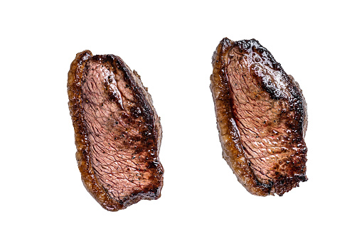 Tutup Sirloin Panggang Atau Steak Picanha Terisolasi Pada Latar