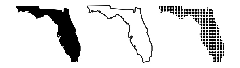 Stock Ilustrace Obrys Mapy Floridy Mapa Státu Florida Piktogram A Obrys