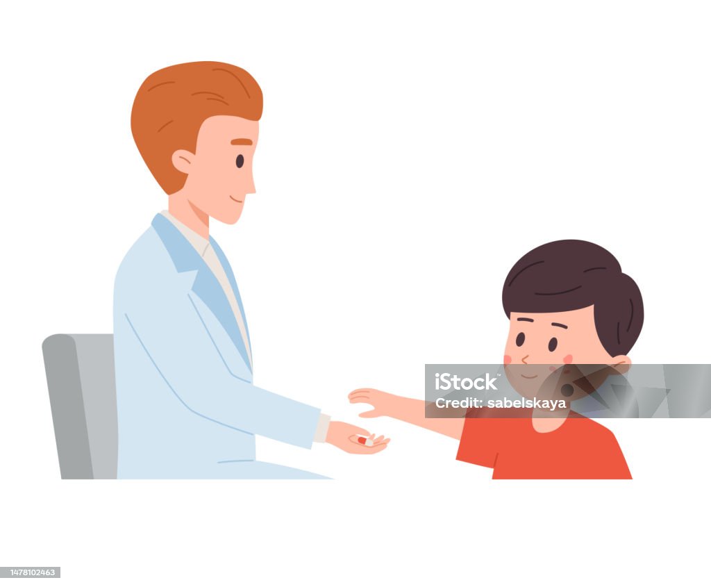 Anak Menunjukkan Tandatanda Dermatitis Atau Alergi Ke Dokter Vektor ... Anak Menunjukkan Tandatanda Dermatitis Atau Alergi Ke Dokter Vektor ...