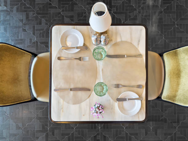 Free Stock Photo of Overhead View of a Dining Room Table and Chairs ...