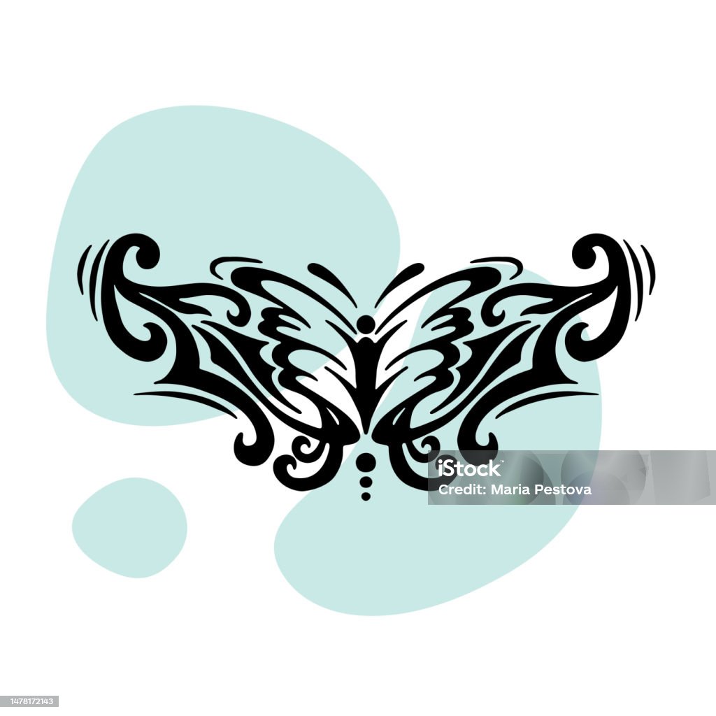 A Girls Transferable Temporary Tattoo Celtic Butterfly In Lineart Style
