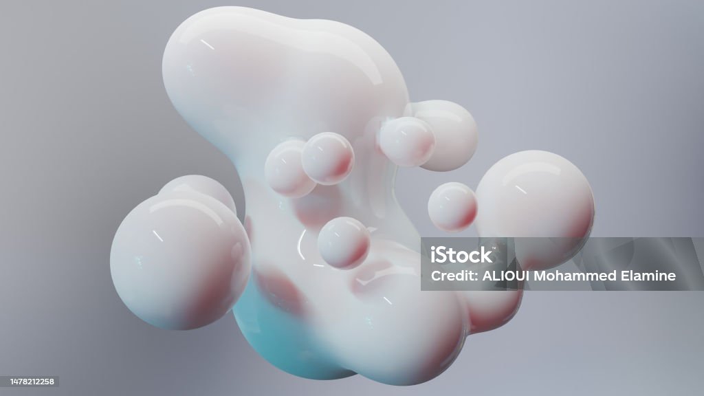 Organic Shapes Morphing Colorful Blobs Abstract 3d Background Liquid Flowing Colors Soap Bubbles