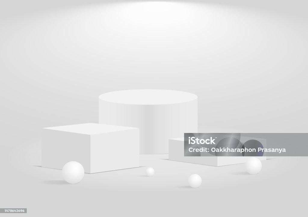 Abstract White Empty Podium Pedestal Scene For Product Display Vector ... Abstract White Empty Podium Pedestal Scene For Product Display Vector ...