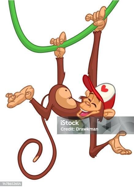 Kartun Simpanse Monyet Lucu Ilustrasi Vektor Desain Karakter Monyet