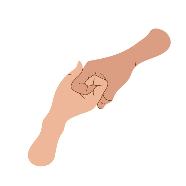 160 Two Friends Holding Hands Drawing Stock Illustrations Royalty