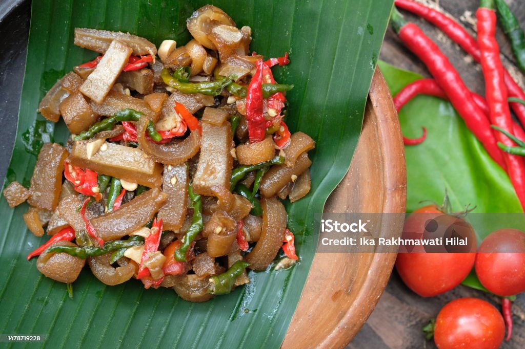 Oseng Kikil Sapi Cabe Ijo Merah Is A Traditional Indonesian Dish Made