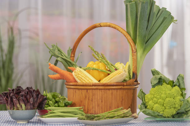 Free Stock Photo of Table With Baskets of Vegetables and Welcome Sign ...