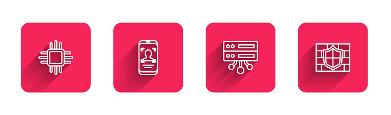 Set Line Processor Dengan Microcircuits Cpu Mobile Dan Face Recognition Server Data Web Hosting