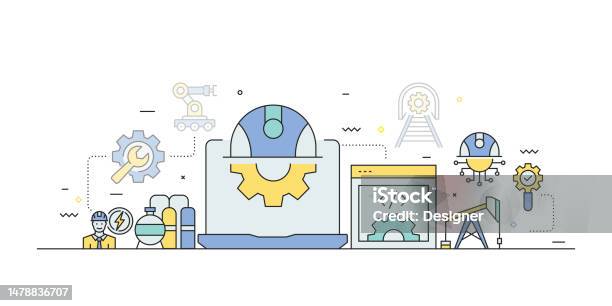 Engineering Terkait Line Style Banner Design Untuk Halaman Web Headline