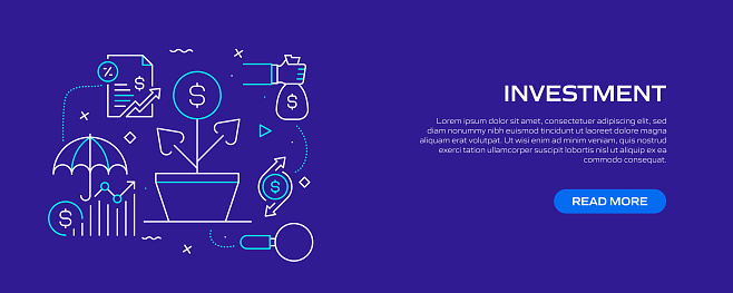 Investasi Terkait Desain Banner Line Style Untuk Halaman Web Headline