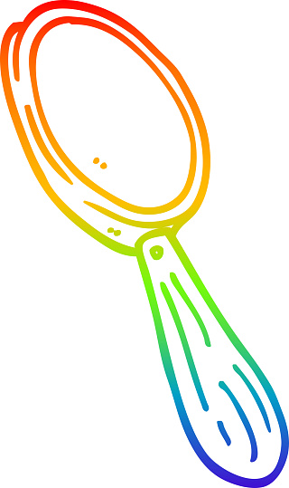 Dessin Au Trait Dégradé Arcenciel Dune Loupe De Dessin Animé Vecteurs