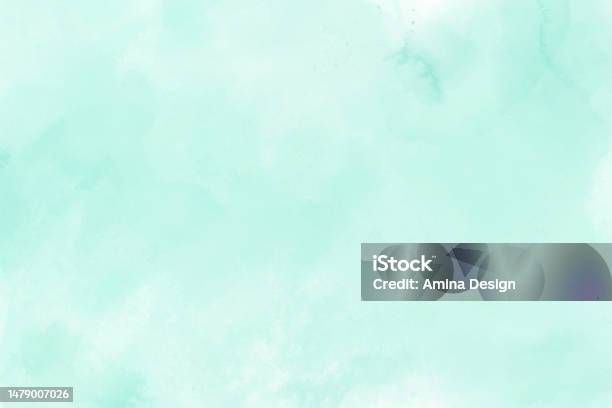 Mint Green Gradient Watercolor Vector Background Stock Illustration