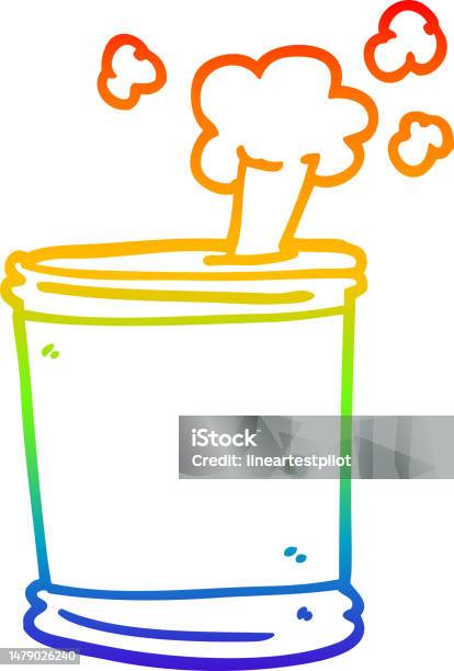 Dessin Au Trait Dégradé Arcenciel Dune Boîte De Conserve De Nourriture