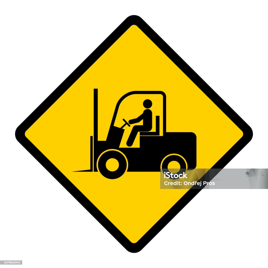 Ikon Transportasi Forklift Simbol Mesin Kendaraan Industri Ilustrasi Vektor Gudang Truk Garpu