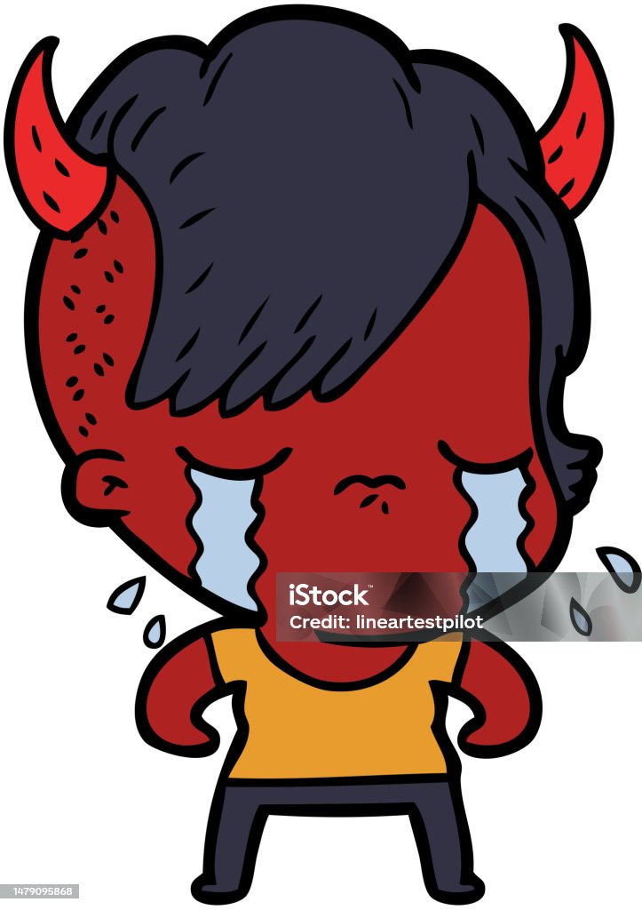 Cartoon Crying Girl Stock Illustration Download Image Now Adult