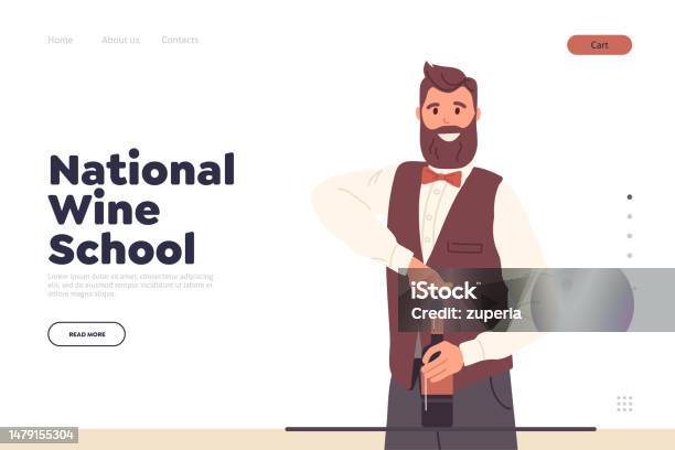 Template Halaman Arahan Untuk Sekolah Anggur Nasional Dengan Pelayan