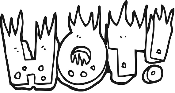 Freehand Drawn Black And White Cartoon Hot Symbol Stock Illustration Download Image Now Art